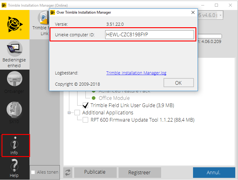 How to install Trimble Field Link office on a desktop pc