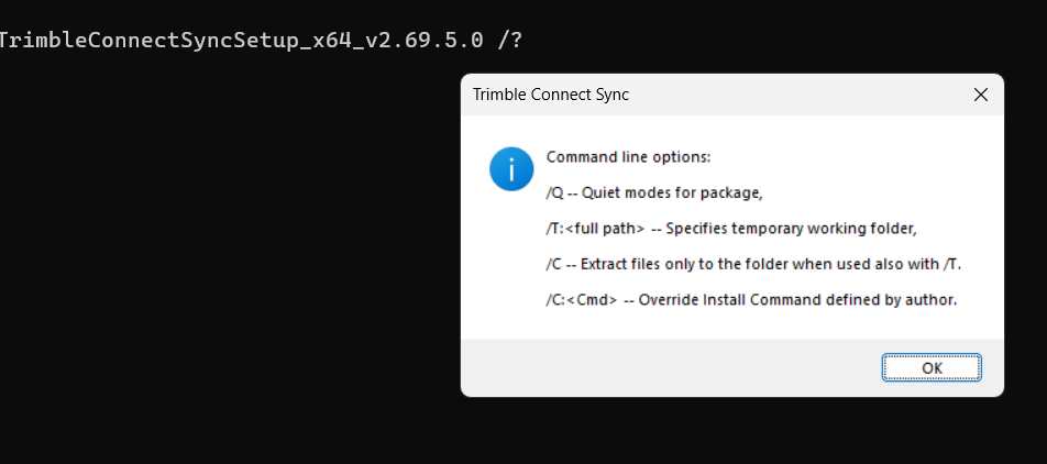 Silent install Trimble Connect Sync app