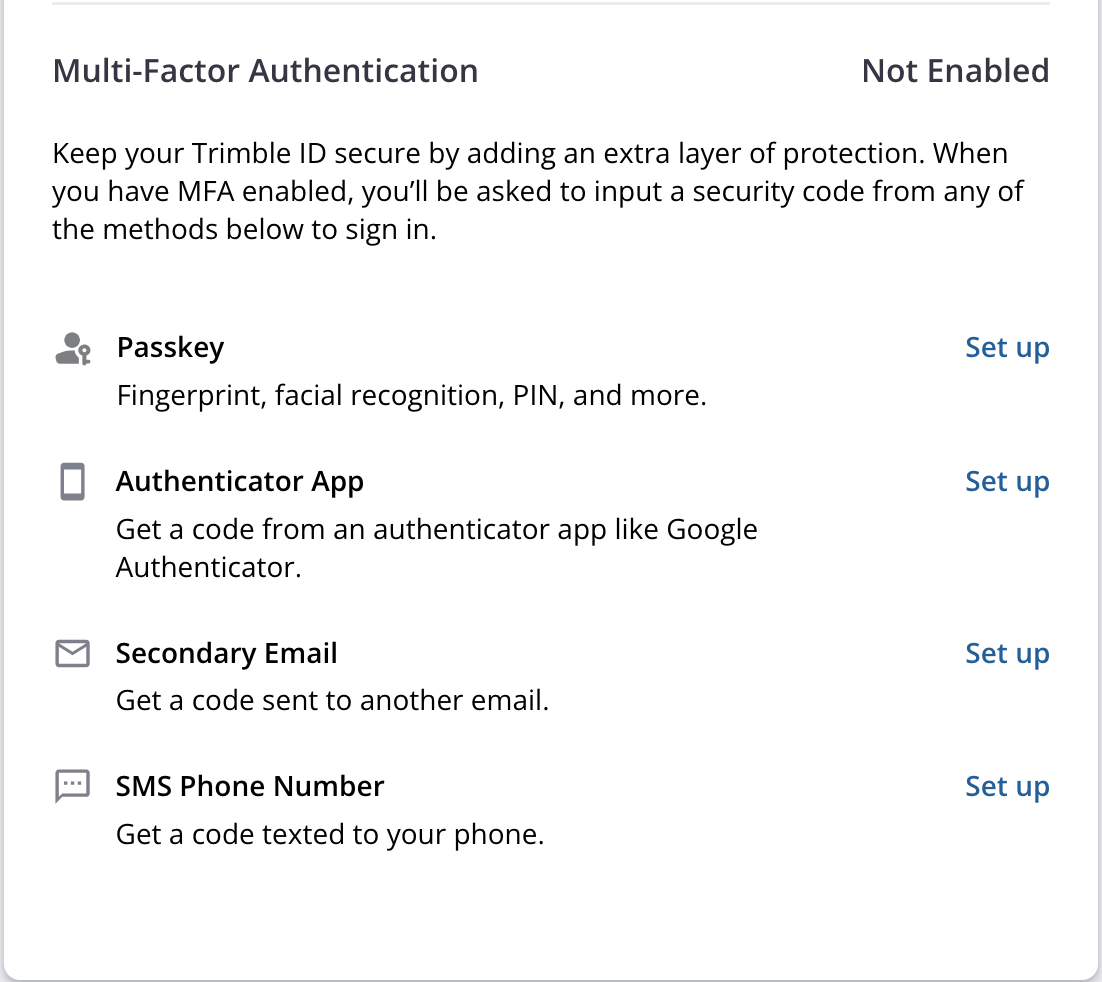 Trimble Identity - Passkeys