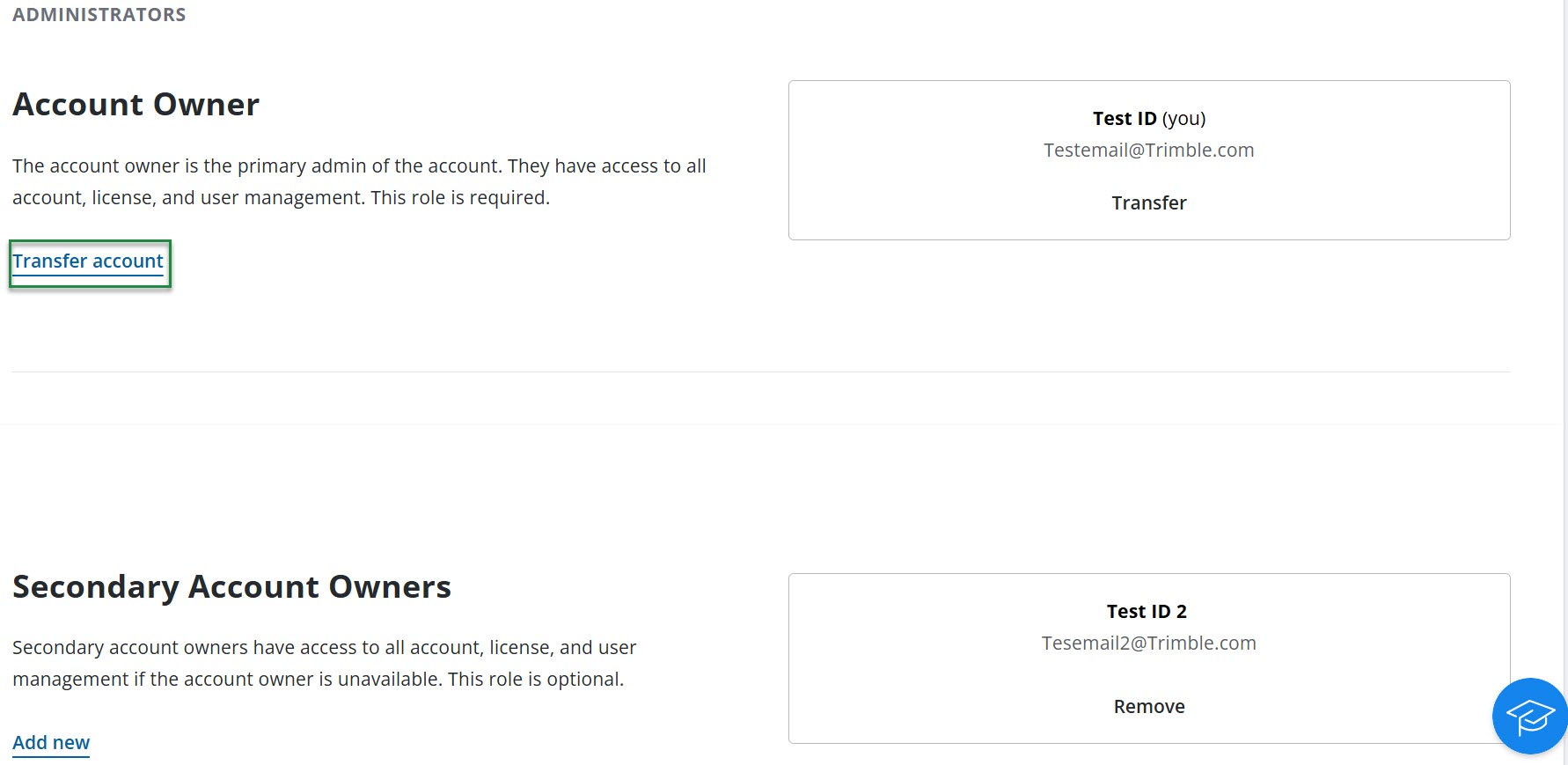 Admin Console - Transfer Account Owner