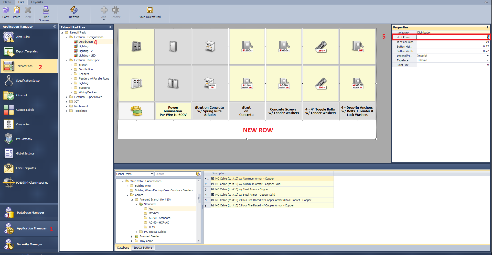 How to add item or assembly button to takeoff pad in Accubid Anywhere