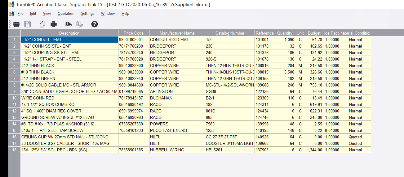 Accubid Classic - Setting up supplier link
