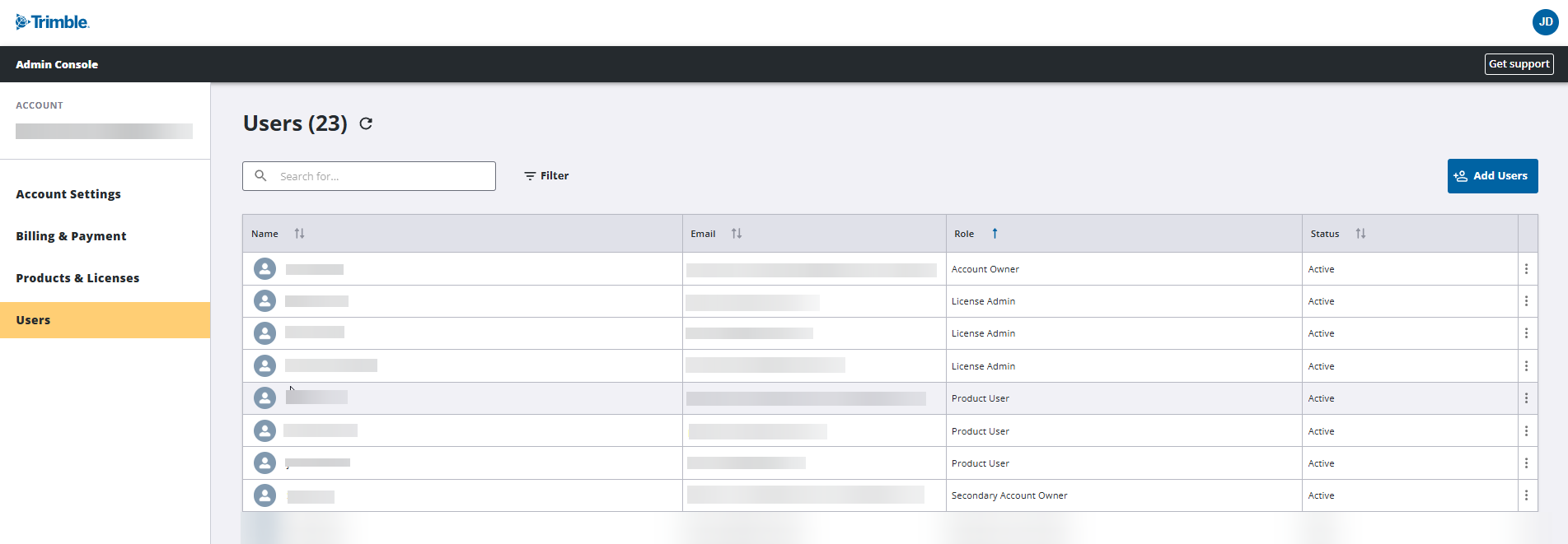 Accounts-Trimble-portal